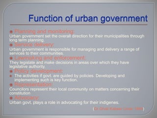 Concept and Component of Urban Governance | PPTX
