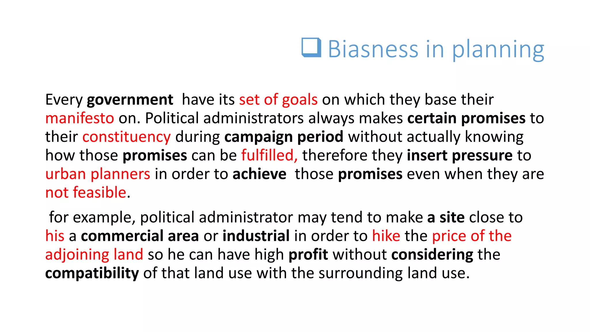 Politics and Urban Planning Process | PPTX