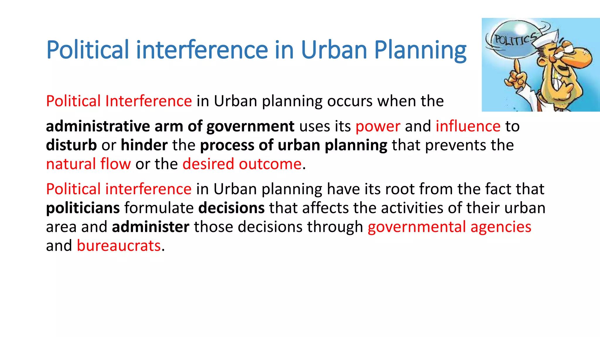 Politics and Urban Planning Process | PPTX