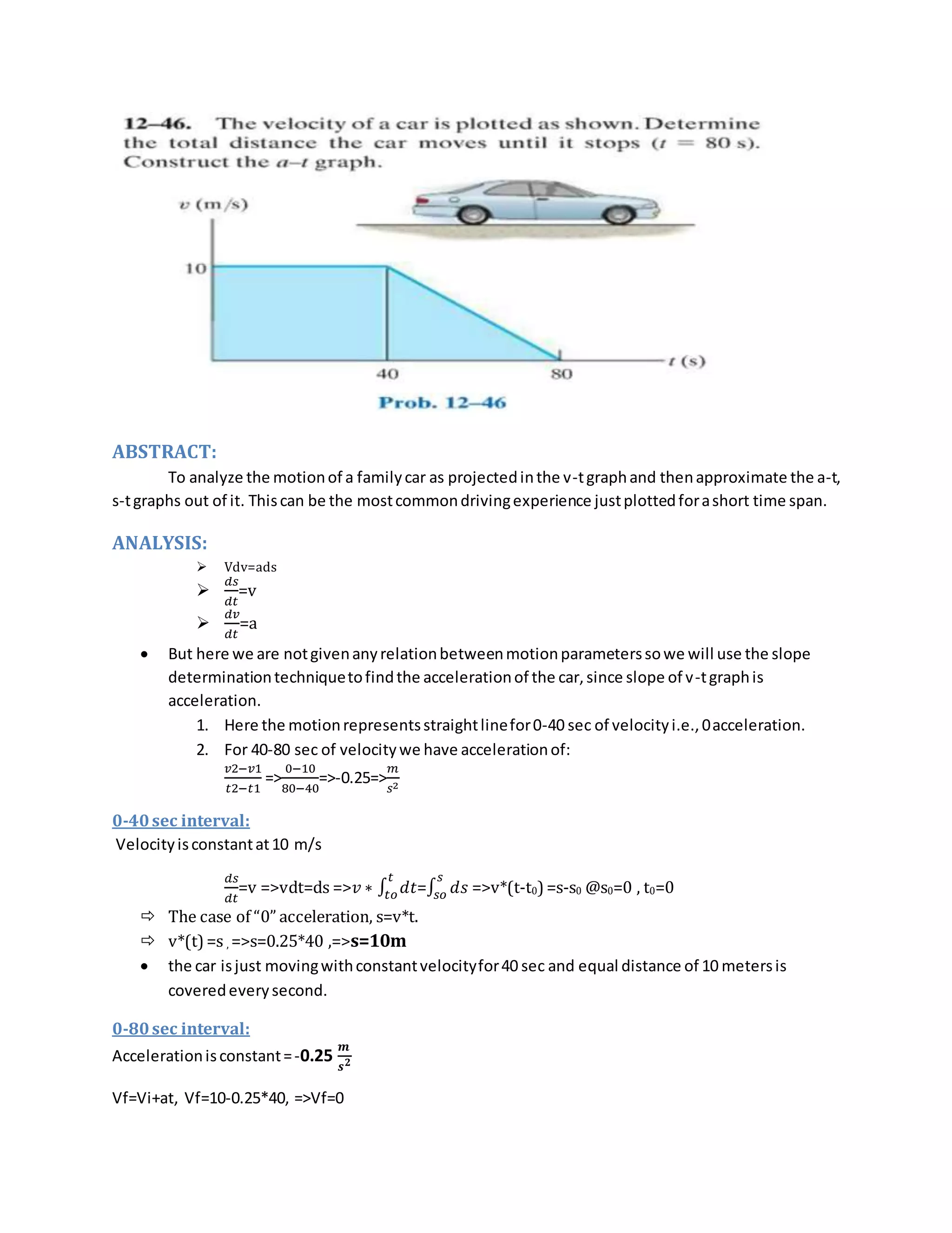 Ass 1 12-46 report engineering dynamics problem | DOCX