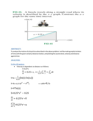 Ass 1 f12-11 report engineering dynamics problems | DOCX | Physics ...