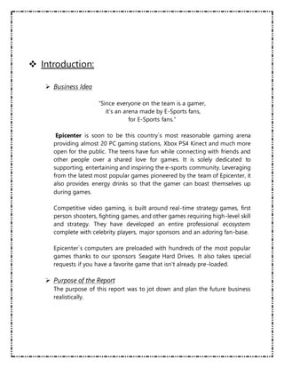 Business Plan of Gaming Arena | DOCX