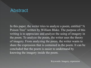 A Poison Tree - William Blake | PPTX