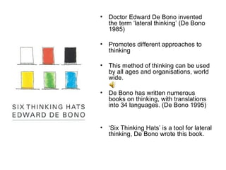 Analysing DeBono's Hats | PPT