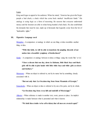 I have a Dream Analysis by Martin Luther King | DOCX