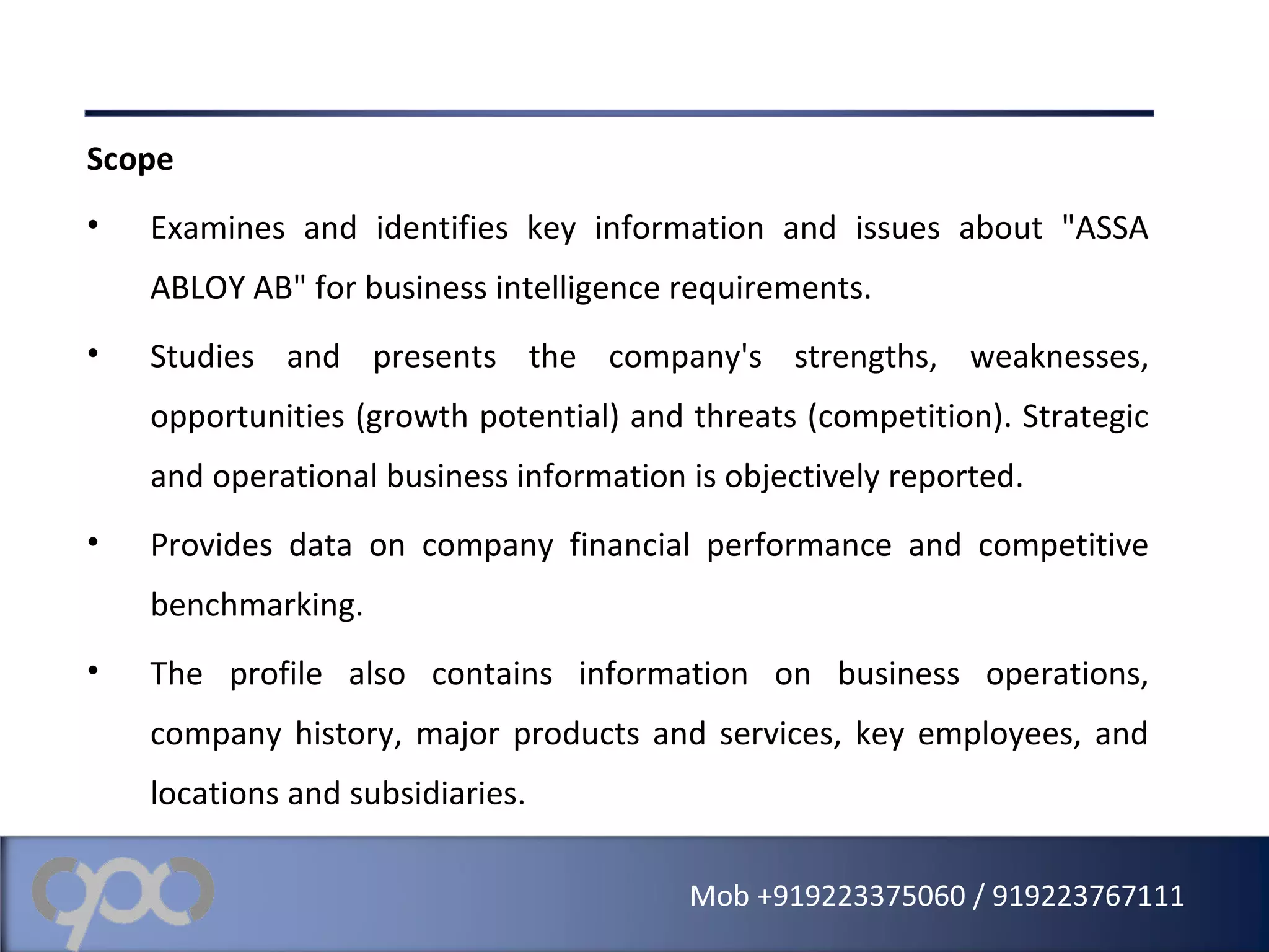 Assa abloy ab (assa b) company profile and swot analysis | PPT