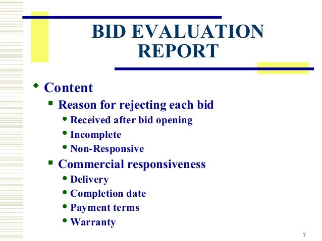 Bid Evaluation bid-evaluation