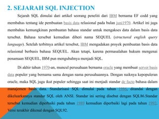 Aksi penyerangan SQL dan penjegahan | PPTX