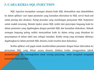 Aksi penyerangan SQL dan penjegahan | PPTX