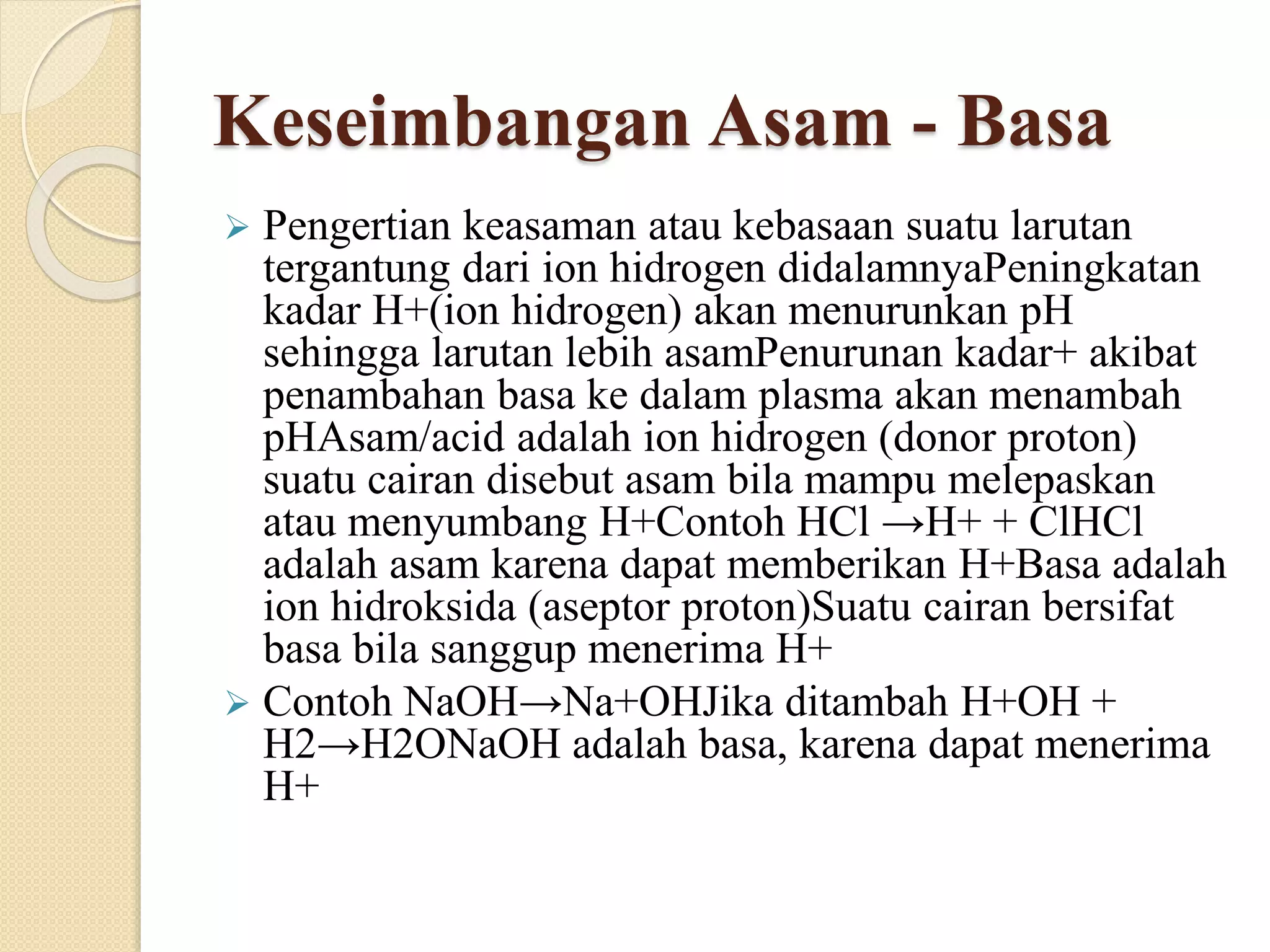 Keseimbangan Asam Basa | PPT | Free Download