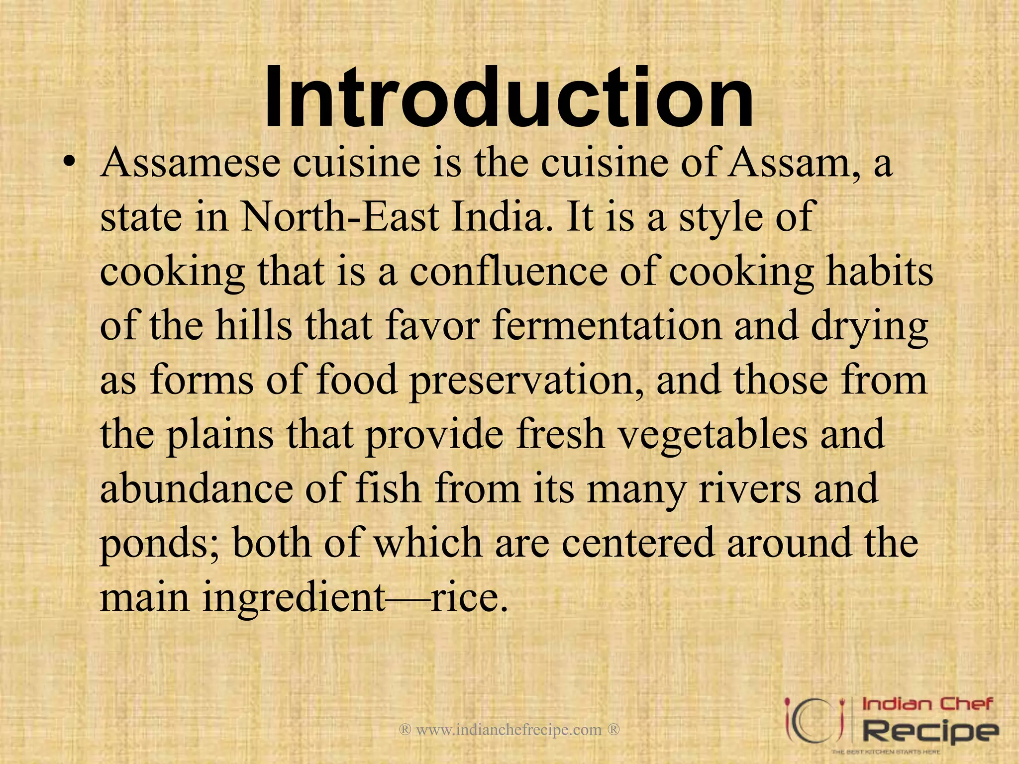 Assamese cuisine by indianchefrecipe @ www.indianchefrecipe.com