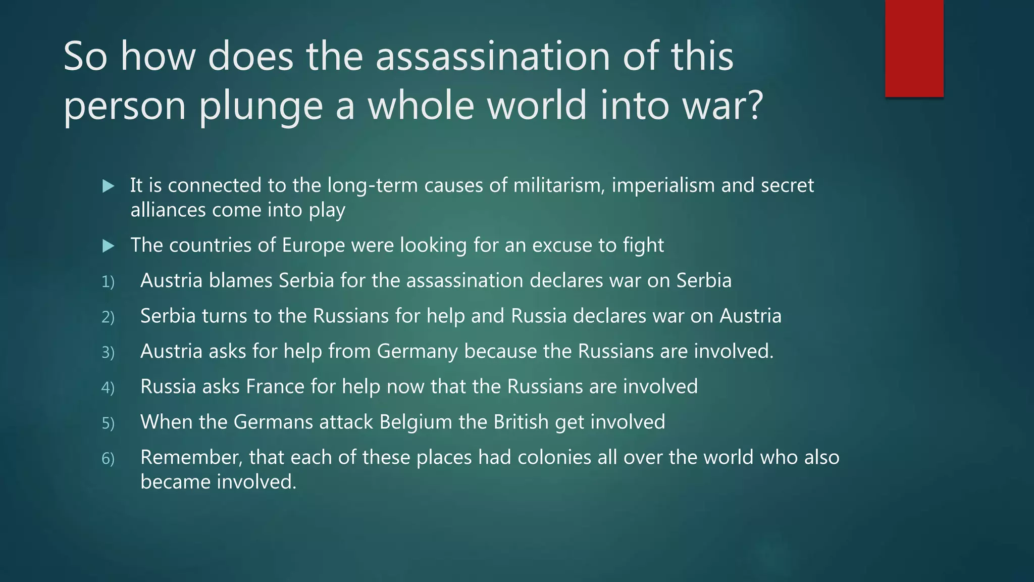 Assassinating the archduke | PPTX