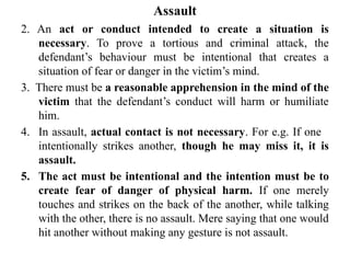 Assault, battery and false imprisonment.pptx