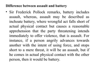 Assault, battery and false imprisonment.pptx