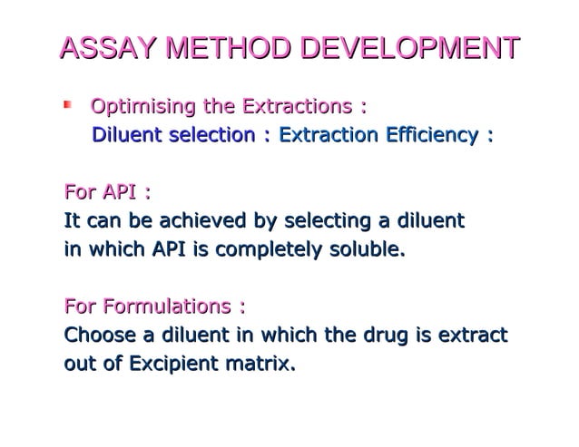 Assay method development | PPT