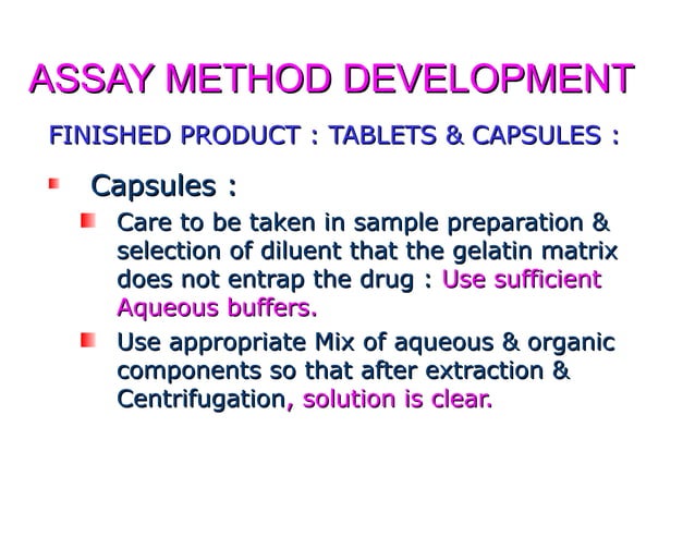 Assay method development | PPT