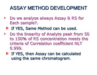 Assay method development | PPT