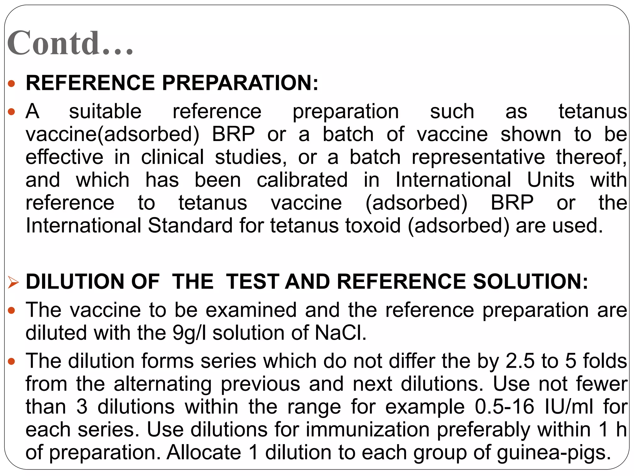 Assay of adsorbed diptheria vaccine and adsorbed tetanus | PPTX ...