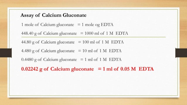 Assay of calcium gluconate | PDF
