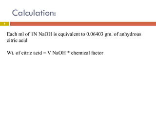 Assay of Citric Acid Lab/Medicinal Chemistry.pdf