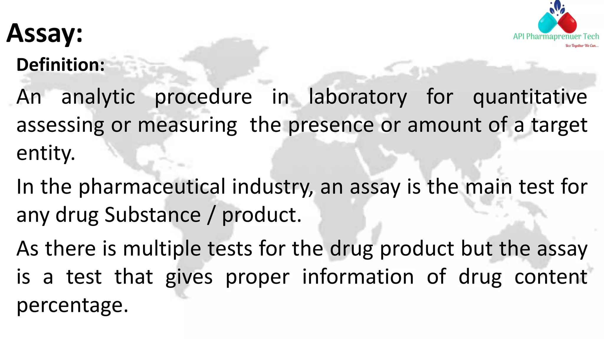 API | Intermediates Assay, Potency & Purity | PPTX