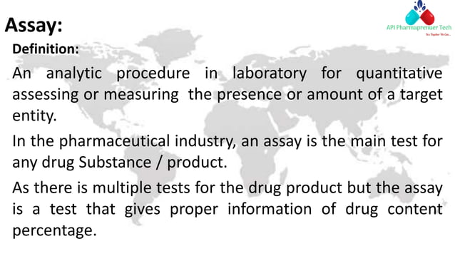 API | Intermediates Assay, Potency & Purity | PPTX | Chemistry | Science