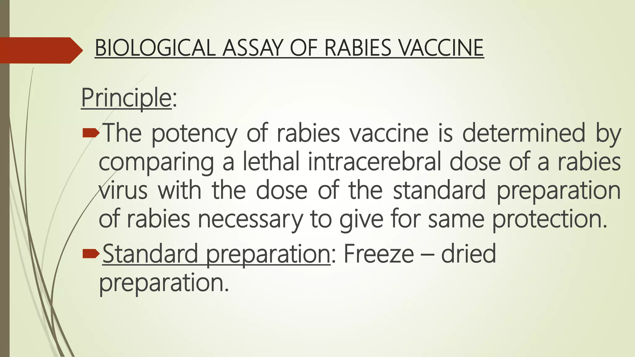 Assays of rabies vaccine | PPTX