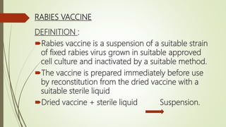 Assays of rabies vaccine | PPTX