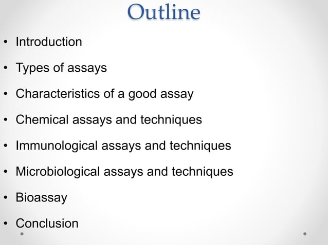 Assays, types of assays, principle and prerequisites of assays and ...