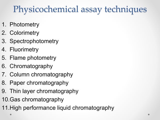 Assays, types of assays, principle and prerequisites of assays and ...