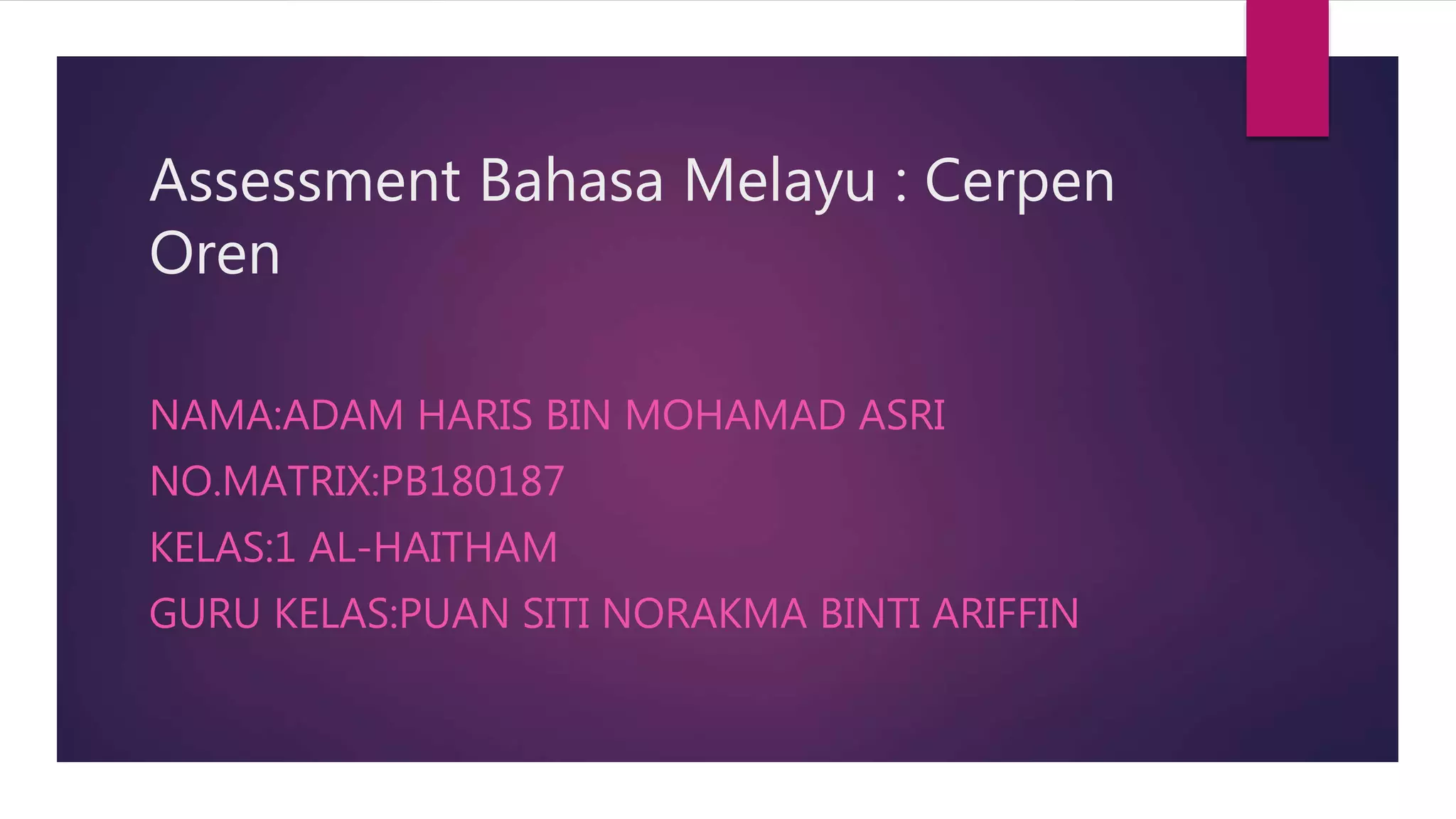 Assessment Bahasa Melayu | PPTX