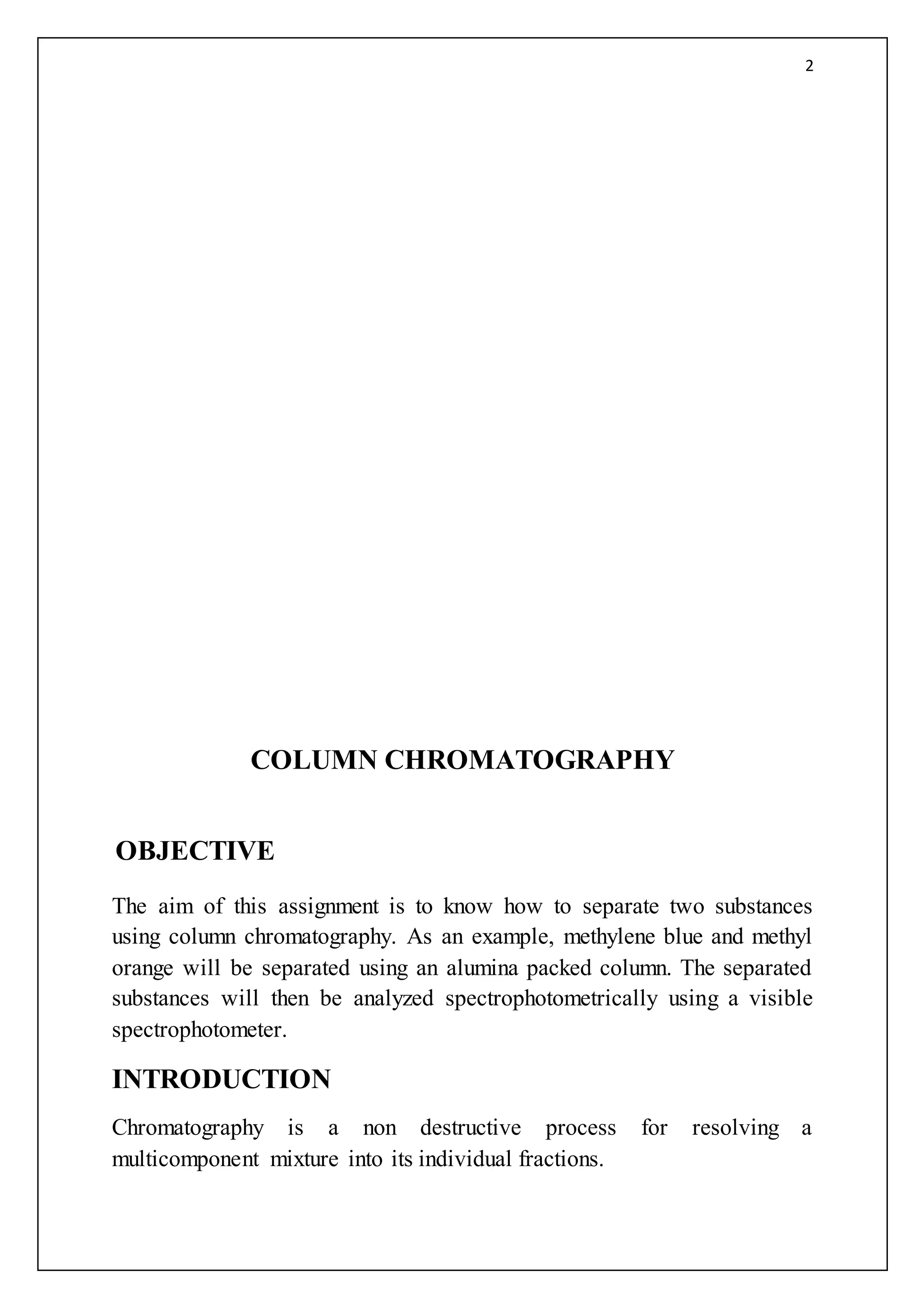 Column Chromatography | DOCX | Chemistry | Science