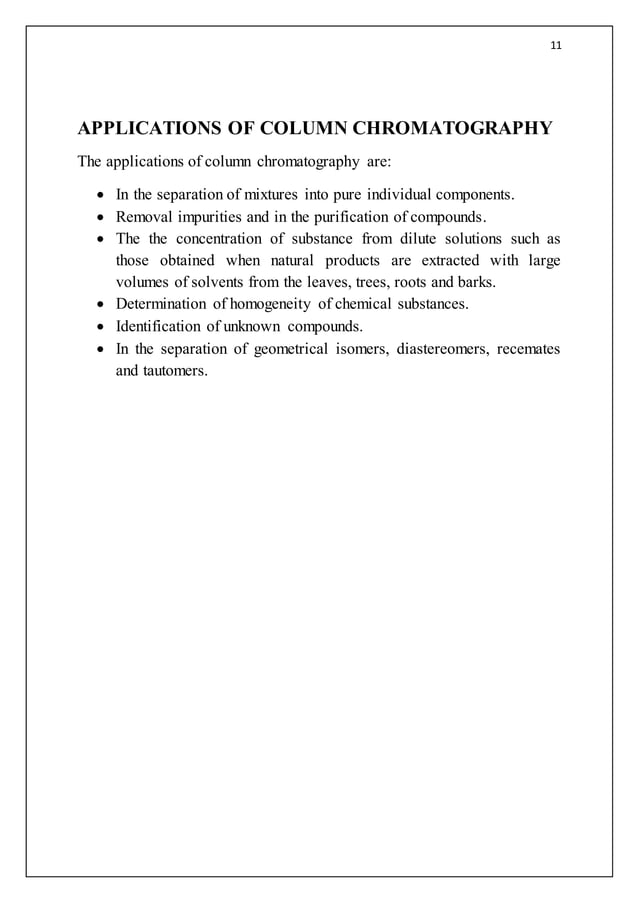 Column Chromatography | DOCX | Chemistry | Science
