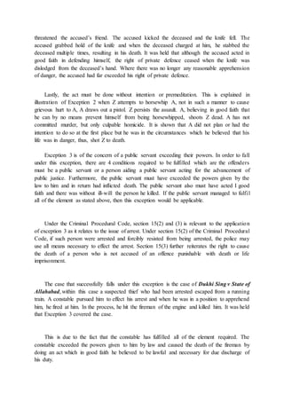 5 exceptions provided under Section 300 of Penal Code | DOCX