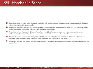 Lecture #21: HTTPS , SSL & TLS | PDF