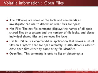Lecture #31 : Windows Forensics | PDF | Operating Systems | Computer ...