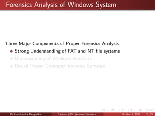 Lecture #31 : Windows Forensics | PDF