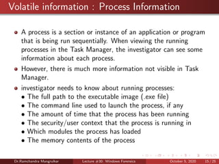 Lecture #31 : Windows Forensics | PDF