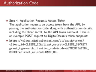 Lecture #25 : Oauth 2.0 | PPT