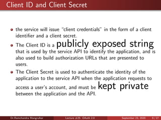 Lecture #25 : Oauth 2.0 | PPT
