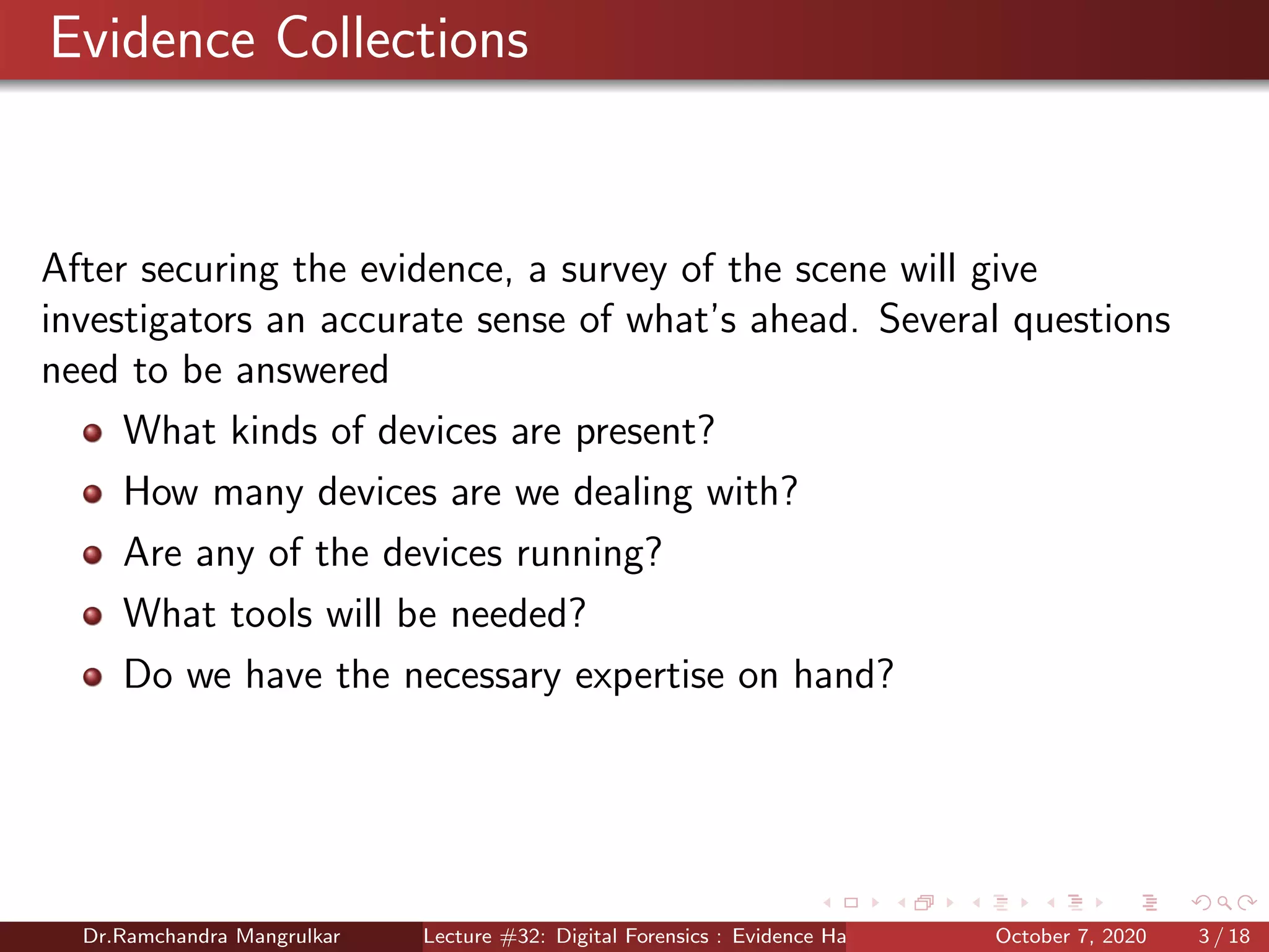 Lecture #32: Digital Forensics : Evidence Handling, Validation and ...