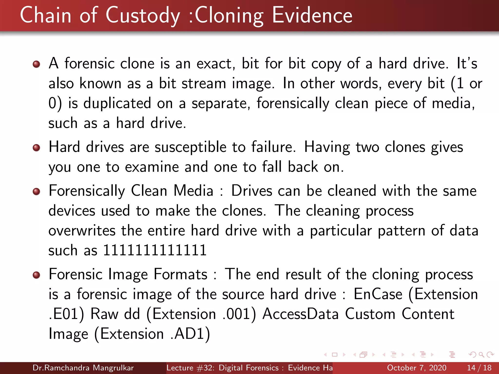 Lecture #32: Digital Forensics : Evidence Handling, Validation and Reporting | PDF