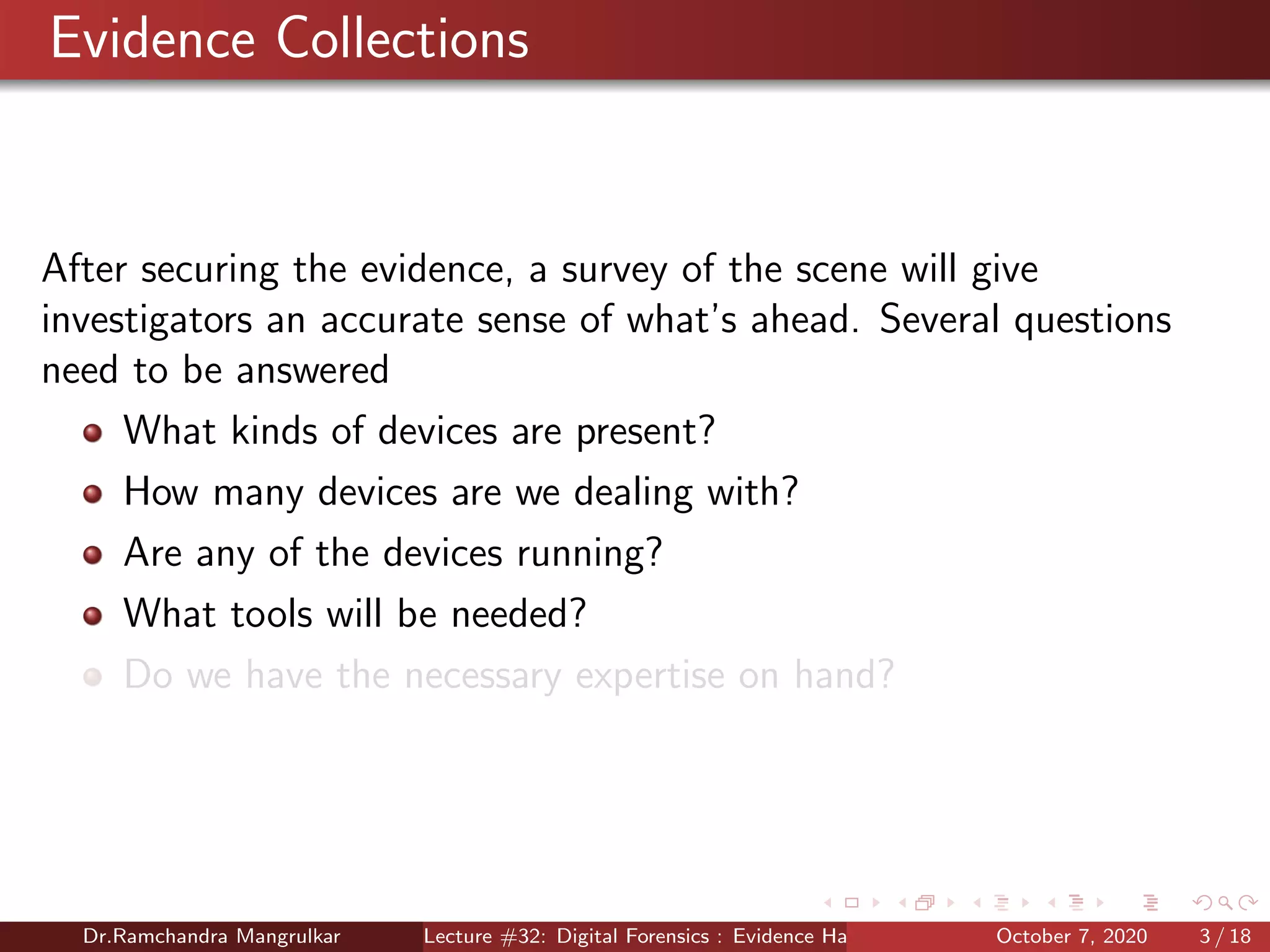 Lecture #32: Digital Forensics : Evidence Handling, Validation and ...