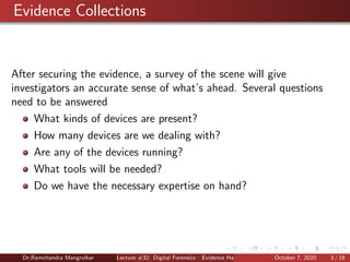 Lecture #32: Digital Forensics : Evidence Handling, Validation and ...