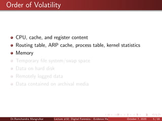 Lecture #32: Digital Forensics : Evidence Handling, Validation and ...