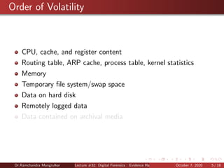 Lecture #32: Digital Forensics : Evidence Handling, Validation and Reporting | PDF