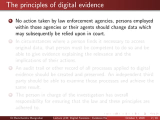 Lecture #32: Digital Forensics : Evidence Handling, Validation and ...