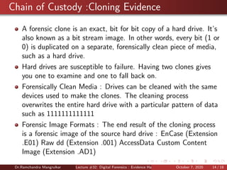 Lecture #32: Digital Forensics : Evidence Handling, Validation and ...