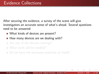 Lecture #32: Digital Forensics : Evidence Handling, Validation and ...