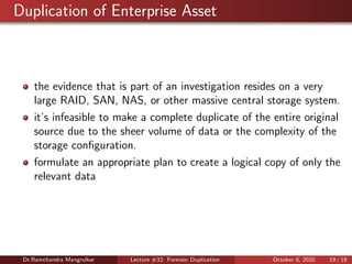 Lecture #32: Forensic Duplication | PDF